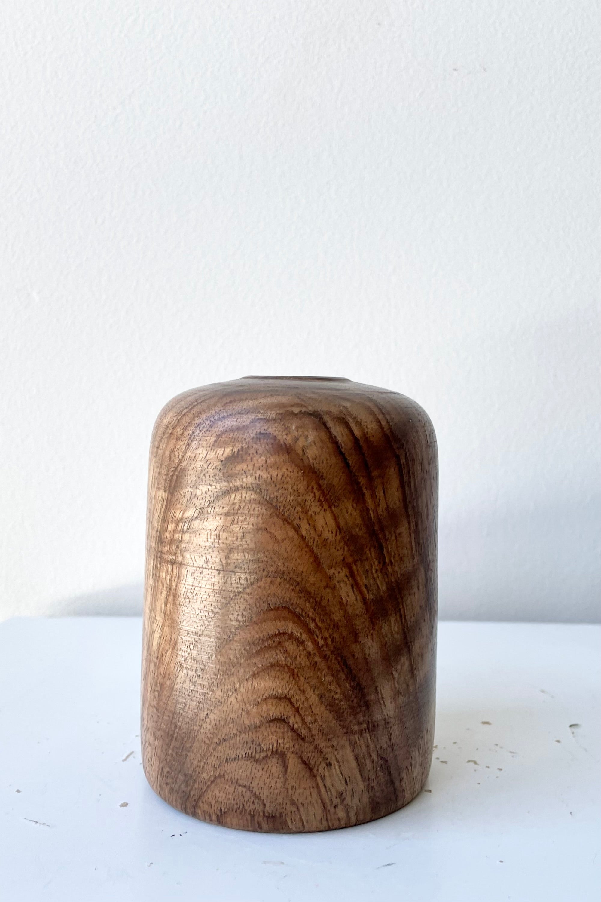 Patti Wood Vase Walnut Small at SPROUT HOME
